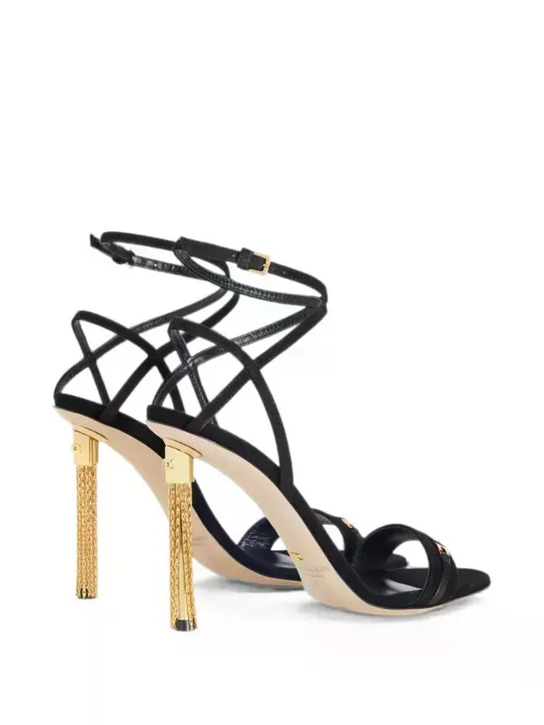 Elisabetta Franchi Suede Sandal With Tassel - Black