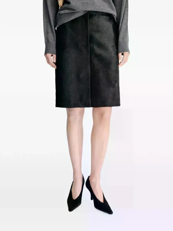 Loulou De Saison Debi Pony-effect Leather Short Skirt
