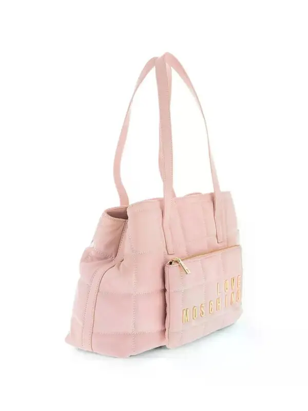 Moschino Quilted Logo-plaque Large Shoulder Bag