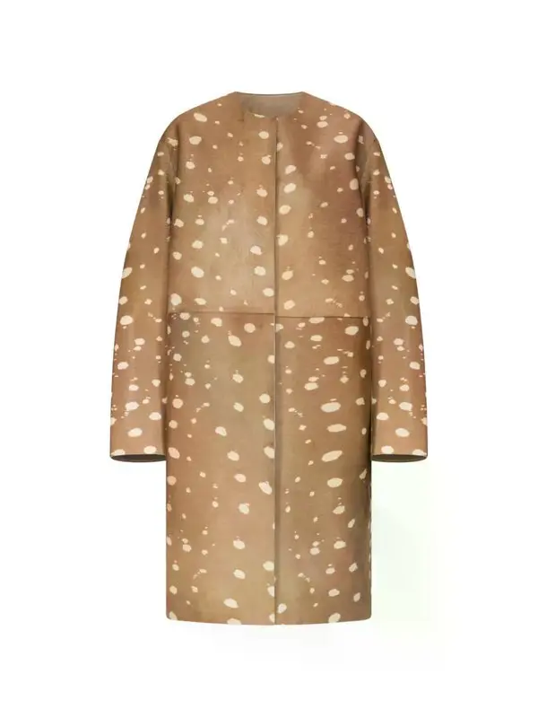 Loulou De Saison Liza Printed Leather Coat - Brown