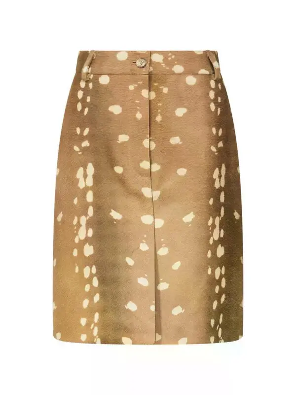 Loulou De Saison Deer-print Pony-effect Leather Midi Skirt