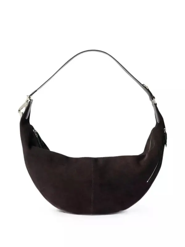LEMAIRE Large Quiver Clip Bag In Suede Leather - Brown