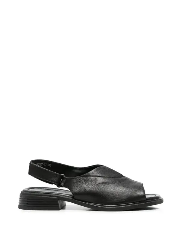 SERGIO MORETTI FIRENZE Touch-strap Slingback Sandals - Black