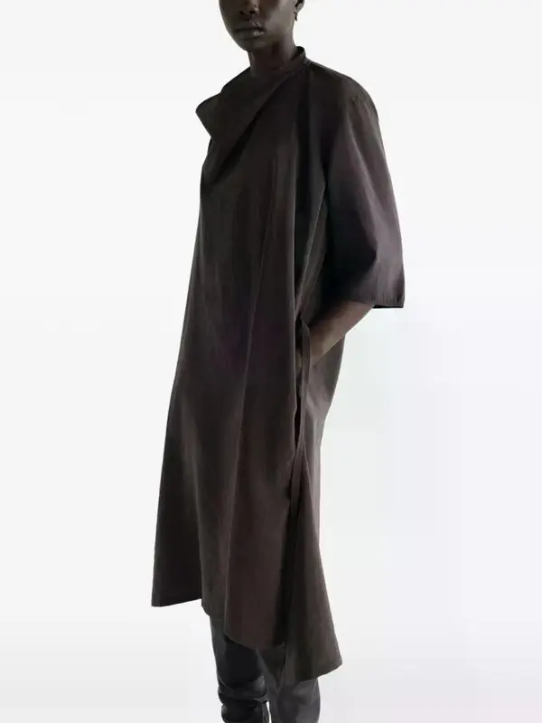 LEMAIRE Soft-collar Dress In Dry Silk - Brown