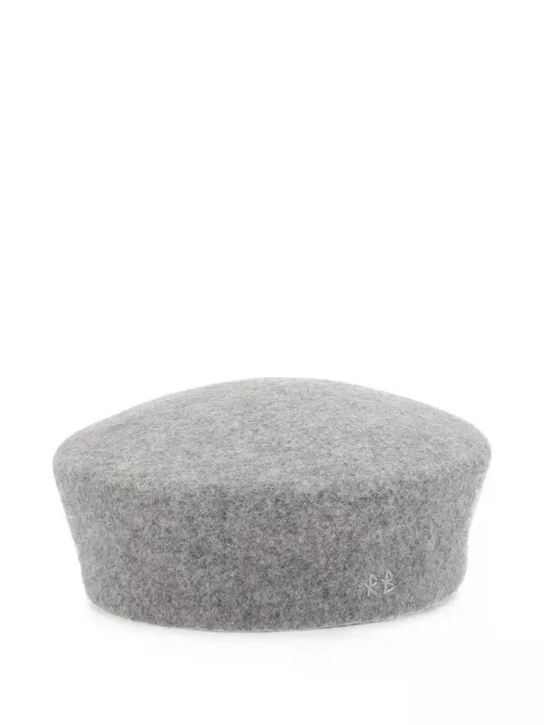 Ruslan Baginskiy Monogram-embroidered Wool-felt Beret