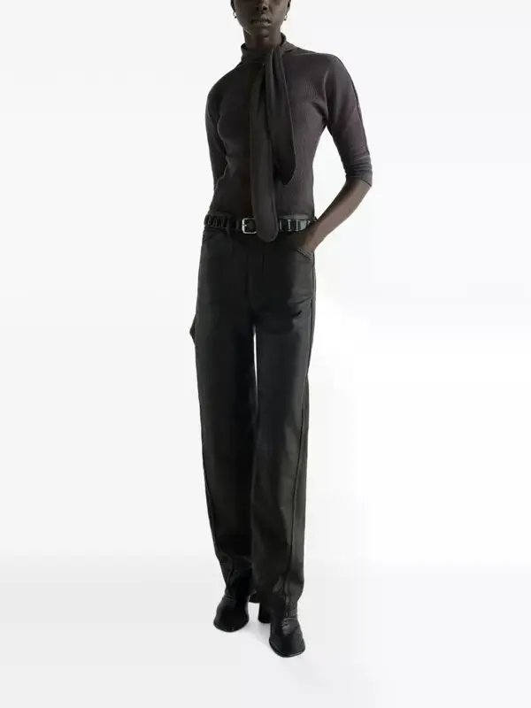 LEMAIRE Ascot T-shirt In Linen And Cotton Ribbed Jersey - Grey