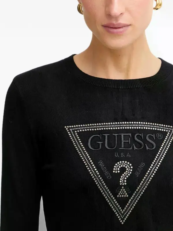 Guess Logo Embroidered Long-sleeve T-shirt