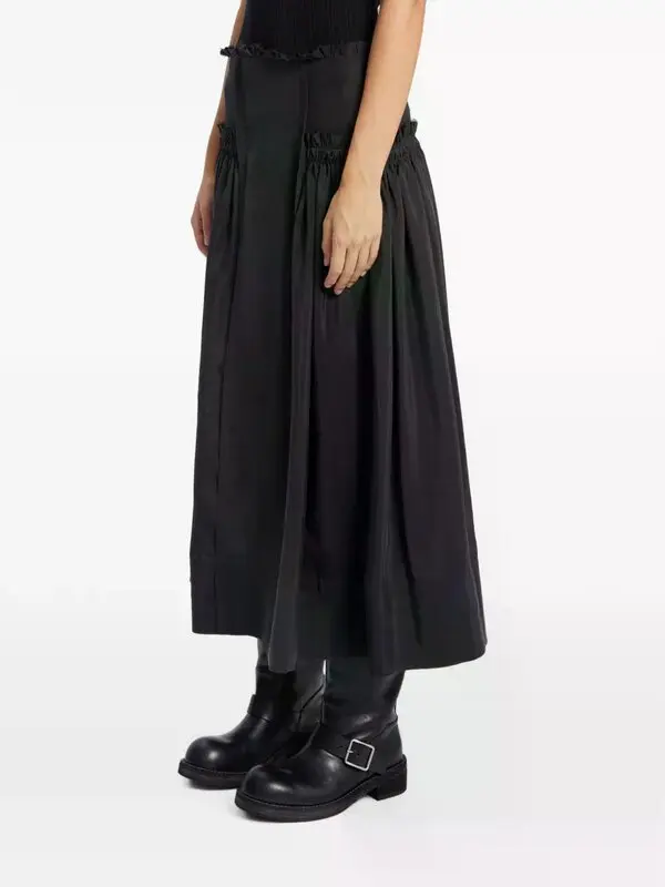ANN DEMEULEMEESTER Ruffled Silk Midi Skirt
