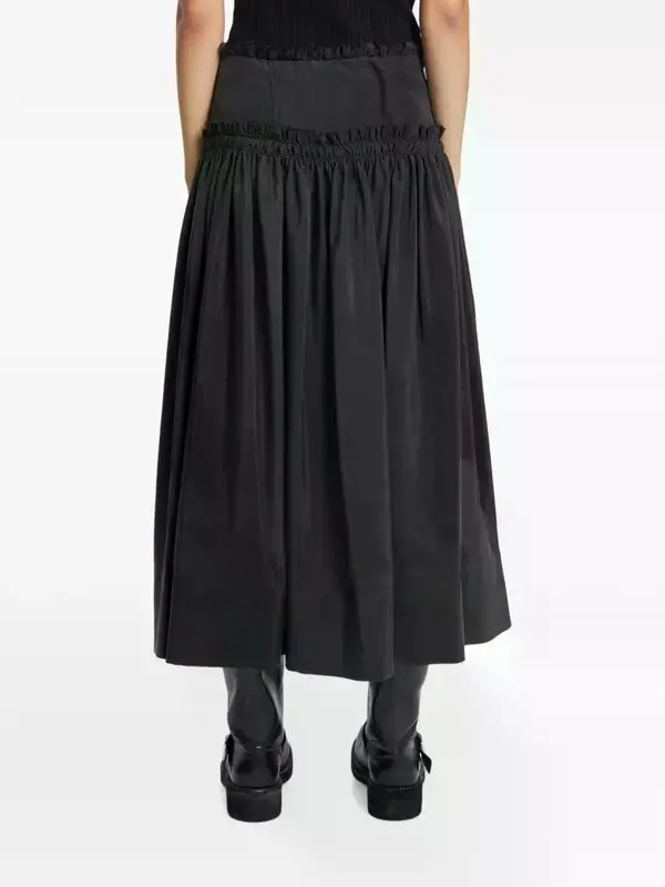 ANN DEMEULEMEESTER Ruffled Silk Midi Skirt