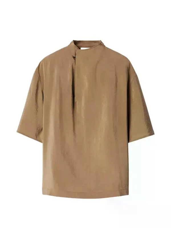 LEMAIRE Soft Collar Top In Dry Silk - Neutrals
