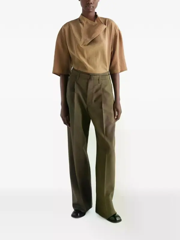 LEMAIRE Soft Collar Top In Dry Silk - Neutrals