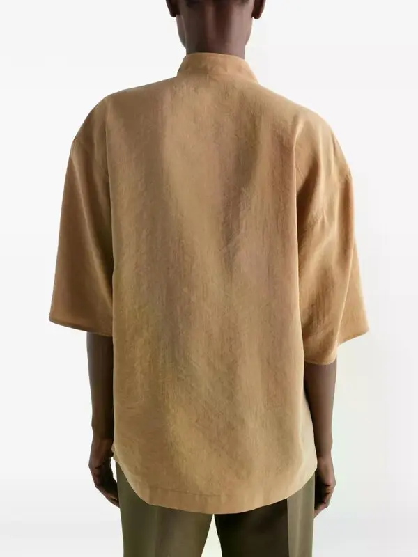 LEMAIRE Soft Collar Top In Dry Silk - Neutrals