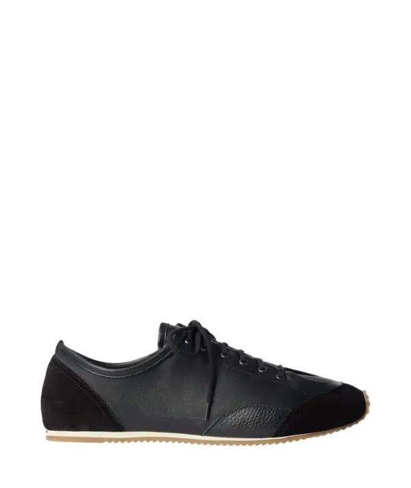 LEMAIRE Gummy Grips Sneakers In Mixed Leathers - Black