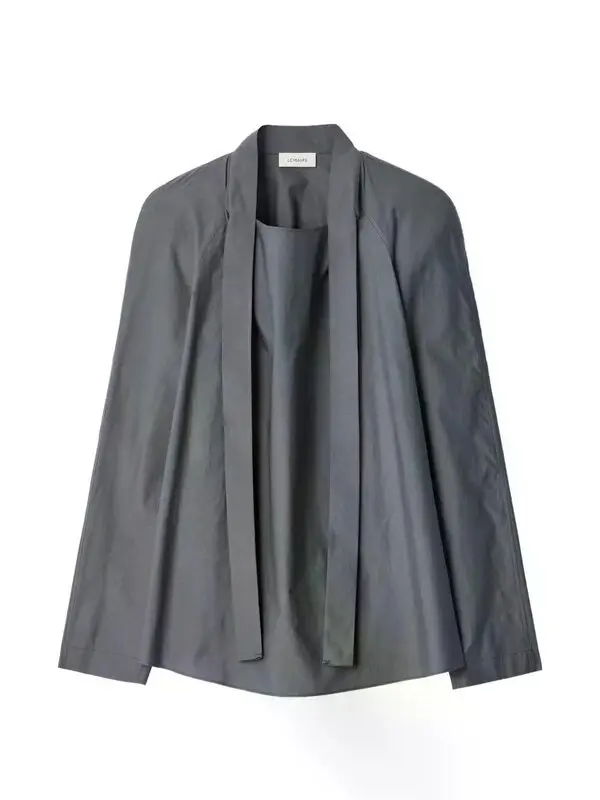 LEMAIRE Ascot Blouse In Washed Cotton Silk - Grey