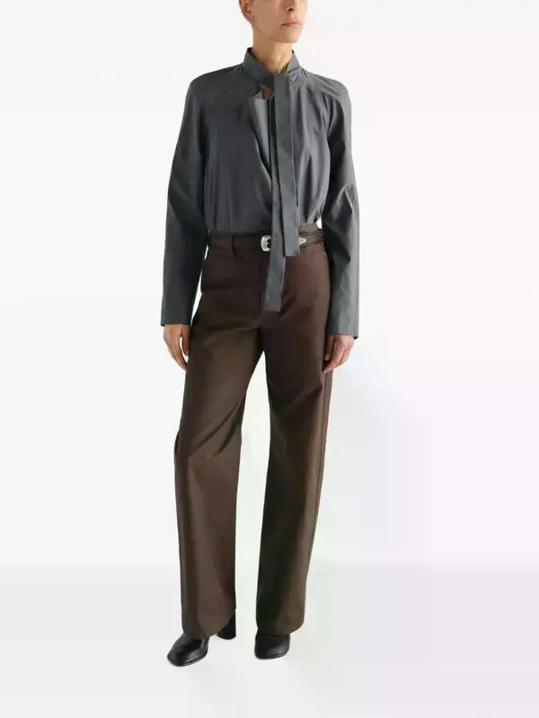 LEMAIRE Ascot Blouse In Washed Cotton Silk - Grey