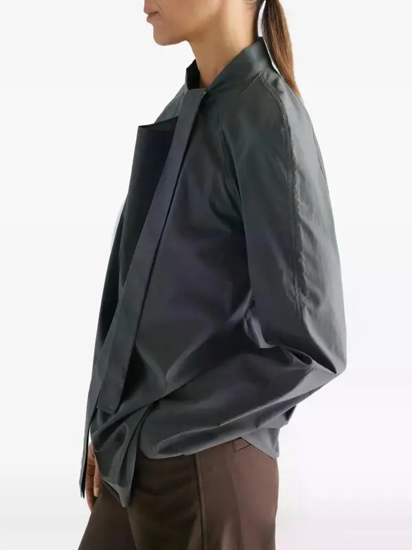 LEMAIRE Ascot Blouse In Washed Cotton Silk - Grey