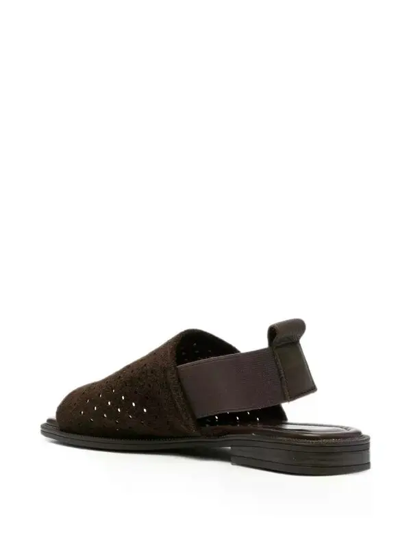 SERGIO MORETTI FIRENZE Perforated-suede Slingback Sandals