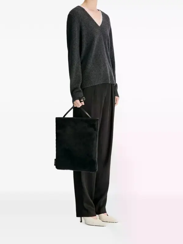 Loulou De Saison Leyla Lace-trim V-neck Sweater