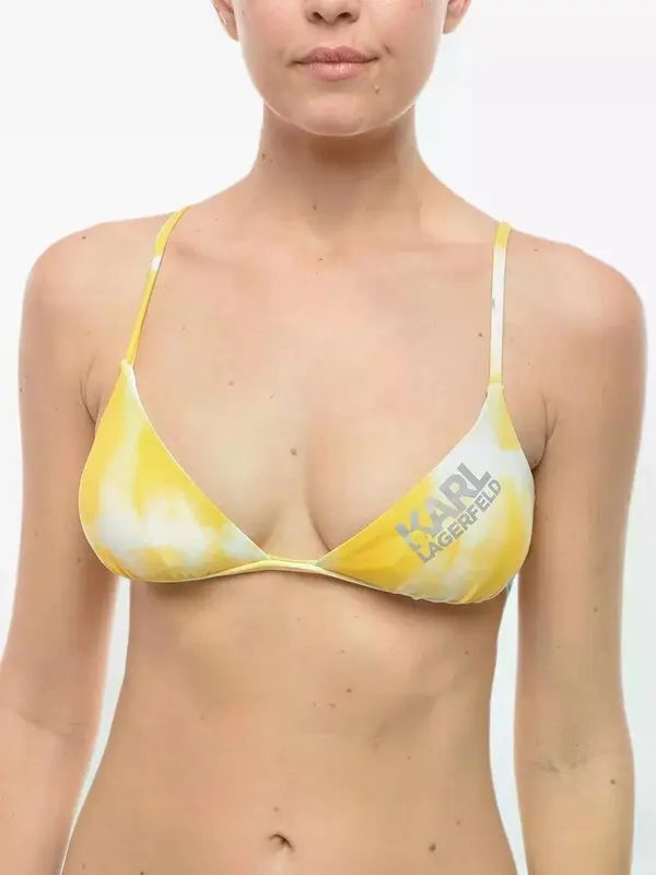 Karl Lagerfeld Tie-dye Triangle Bikini Top - Yellow