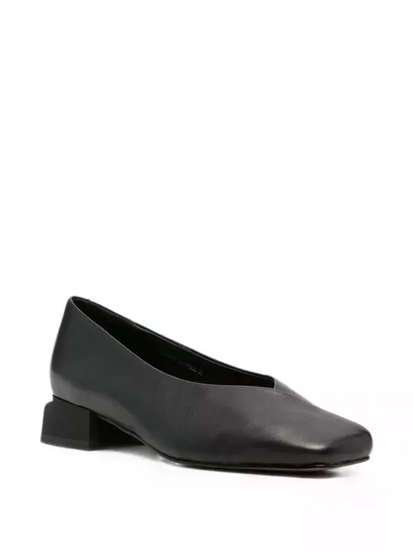LINDA BAUMANN Square Toe Block Heel Pumps - Black
