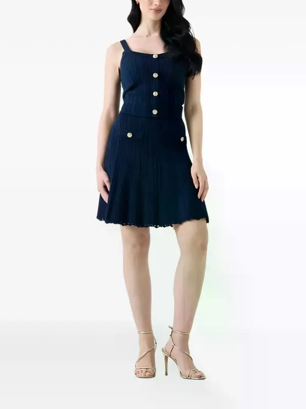 Guess Button-detail Mini Skirt - Blue