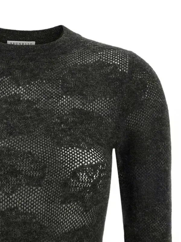 Brunello Cucinelli Flower Lace Sweater