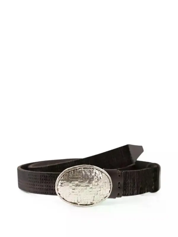 Brunello Cucinelli Lizard-effect Oval-buckle Belt - Brown