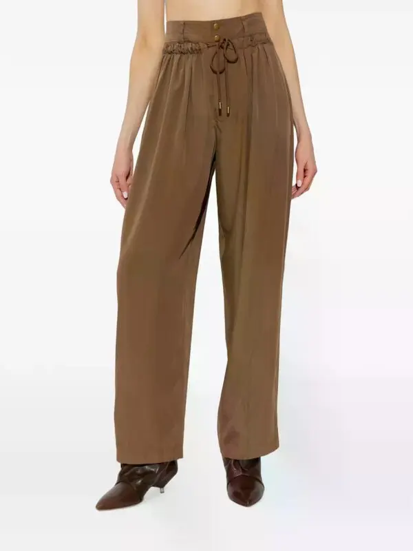 Isabel Marant Étoile Inaya Drawstring-waist Straight Trousers - Brown