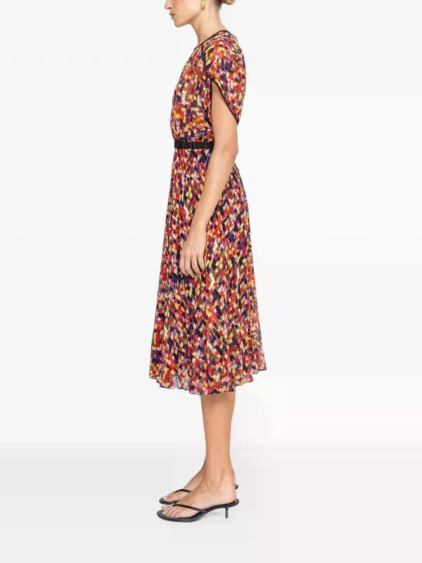 NISSA Printed Viscose Midi Dress