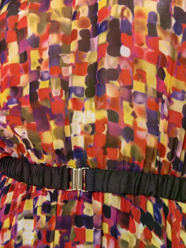 NISSA Printed Viscose Midi Dress