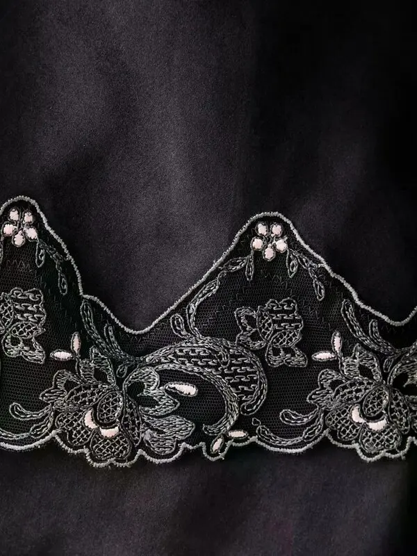 Chantelle Lace-trim Satin Pajama Top