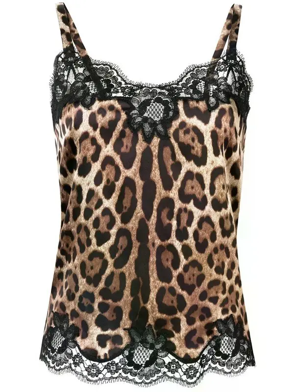 Dolce & Gabbana Leopard-print Satin Top