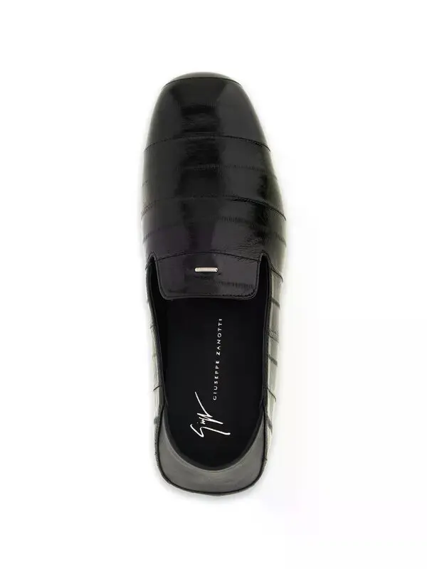 GIUSEPPE ZANOTTI Rupert 10 Glossy Eel-skin Loafers