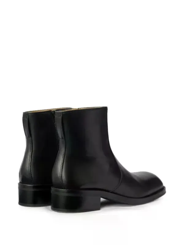 LEMAIRE Zipped Ankle Boots In Shiny Leather
