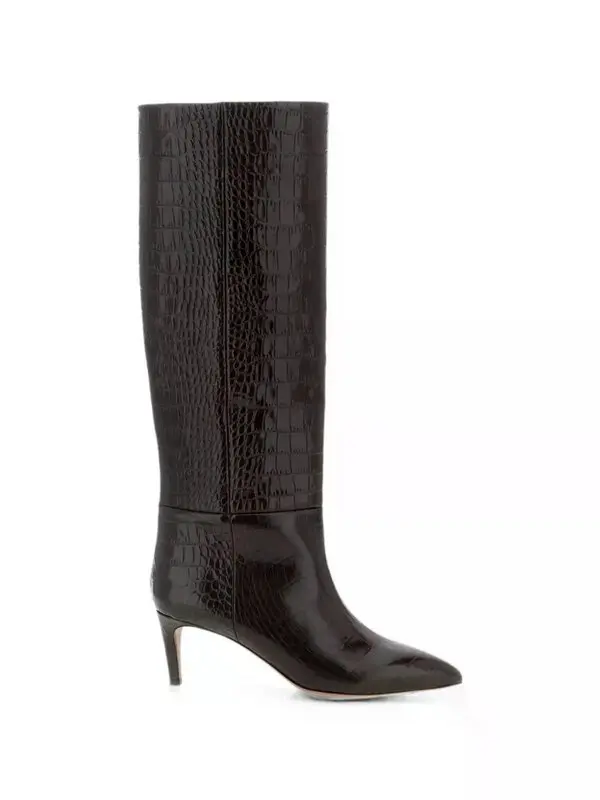 Paris Texas Croc-effect Leather Boots - Brown
