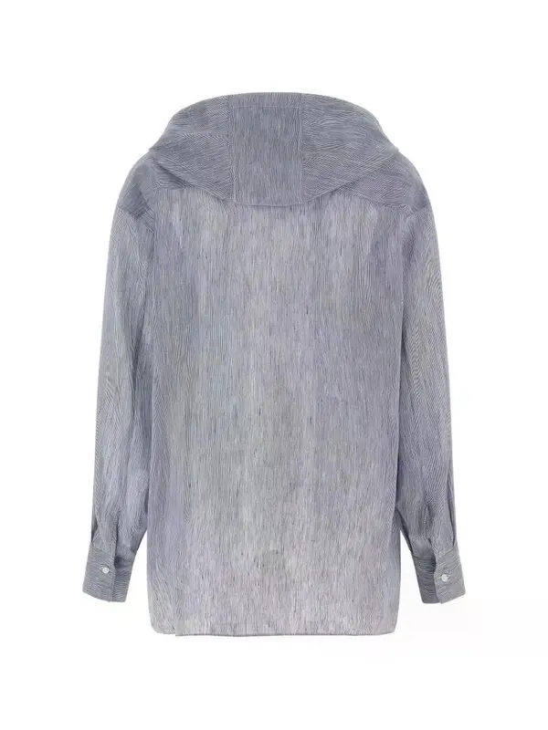 Brunello Cucinelli Micro-striped Hooded Shirt