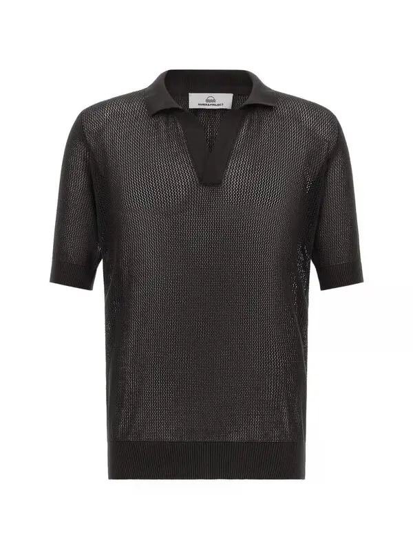 RIVIERA Knitted Openwork Polo Shirt
