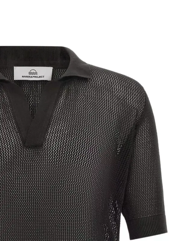 RIVIERA Knitted Openwork Polo Shirt