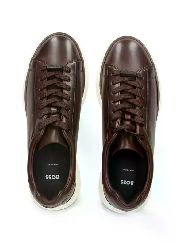 BOSS Logo-print Leather Sneakers
