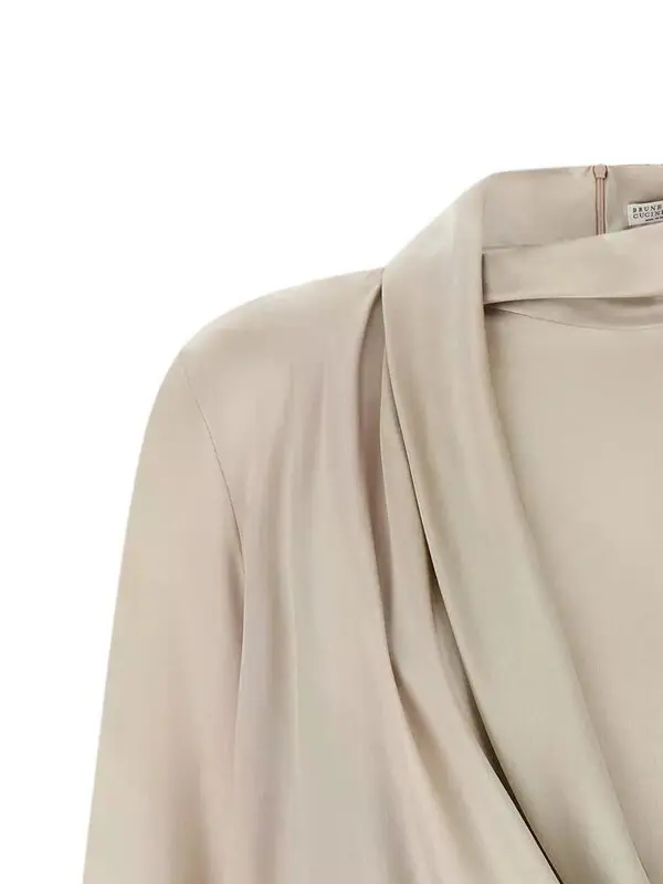 Brunello Cucinelli Asymmetric Draped Blouse