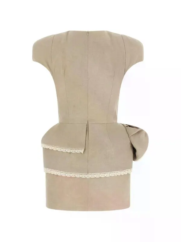 Magda Butrym Lace-trimmed Mini Dress - Neutrals