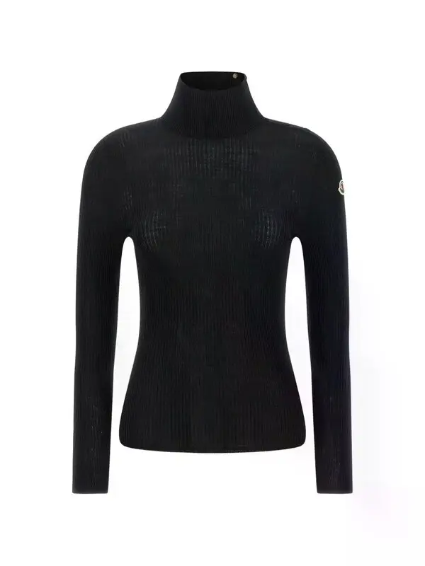 Moncler Ribbed-knit Roll-neck Sweater - Black