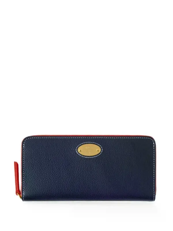 Mulberry Logo-plaque Grained-leather Purse - Blue