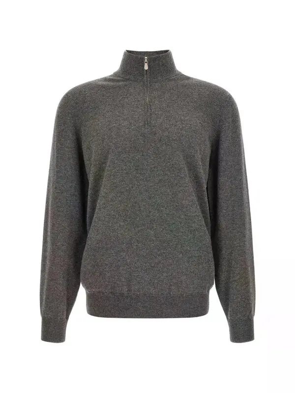 Brunello Cucinelli Half-zip Cashmere Sweater - Grey