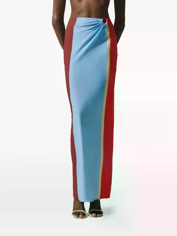 BAOBAB Zur Ring-detail Ruched Maxi Skirt - Blue