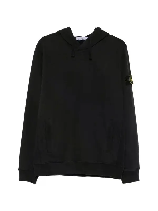 Stone Island Logo-patch Hoodie - Black