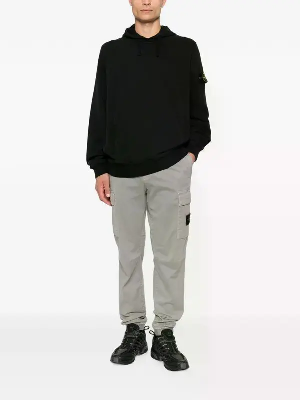 Stone Island Logo-patch Hoodie - Black