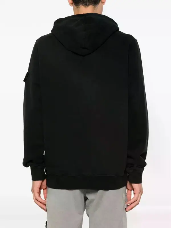 Stone Island Logo-patch Hoodie - Black