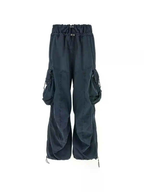Attico Draped Parachute Cargo Pants - Blue