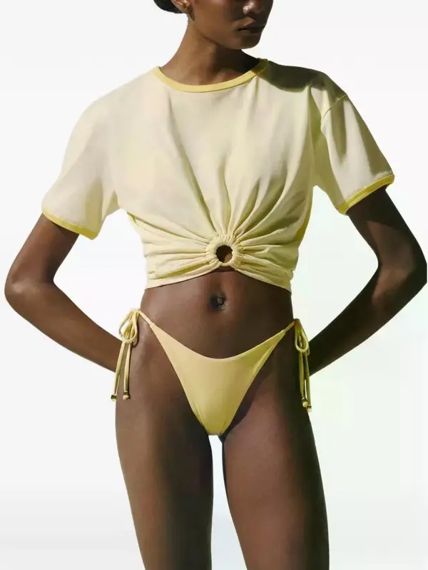 BAOBAB Tika Ring Detail Cropped T-shirt - Neutrals